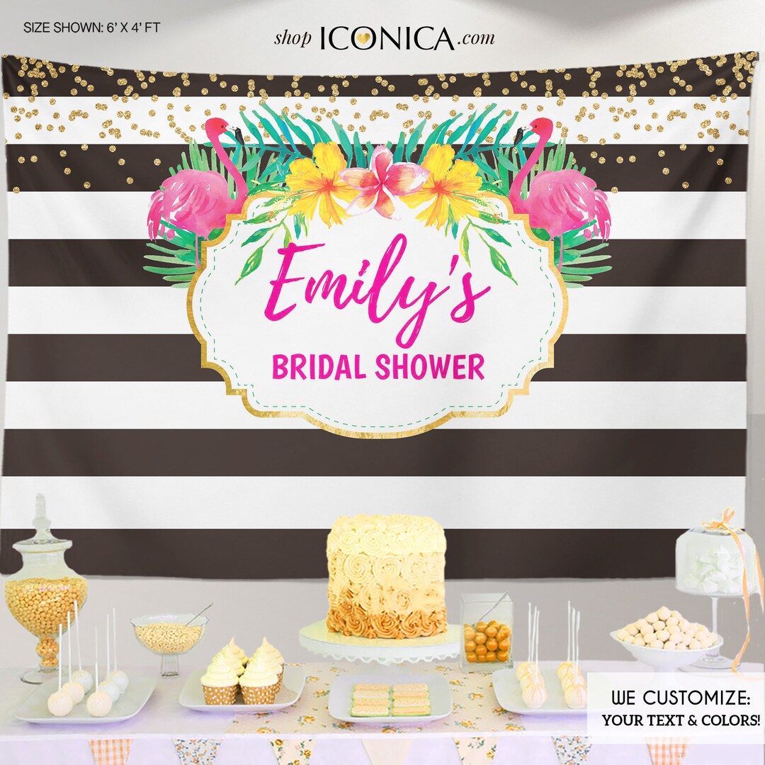 Flamingo Luau Party Backdrop – Tropical Summer Theme (printed or ...