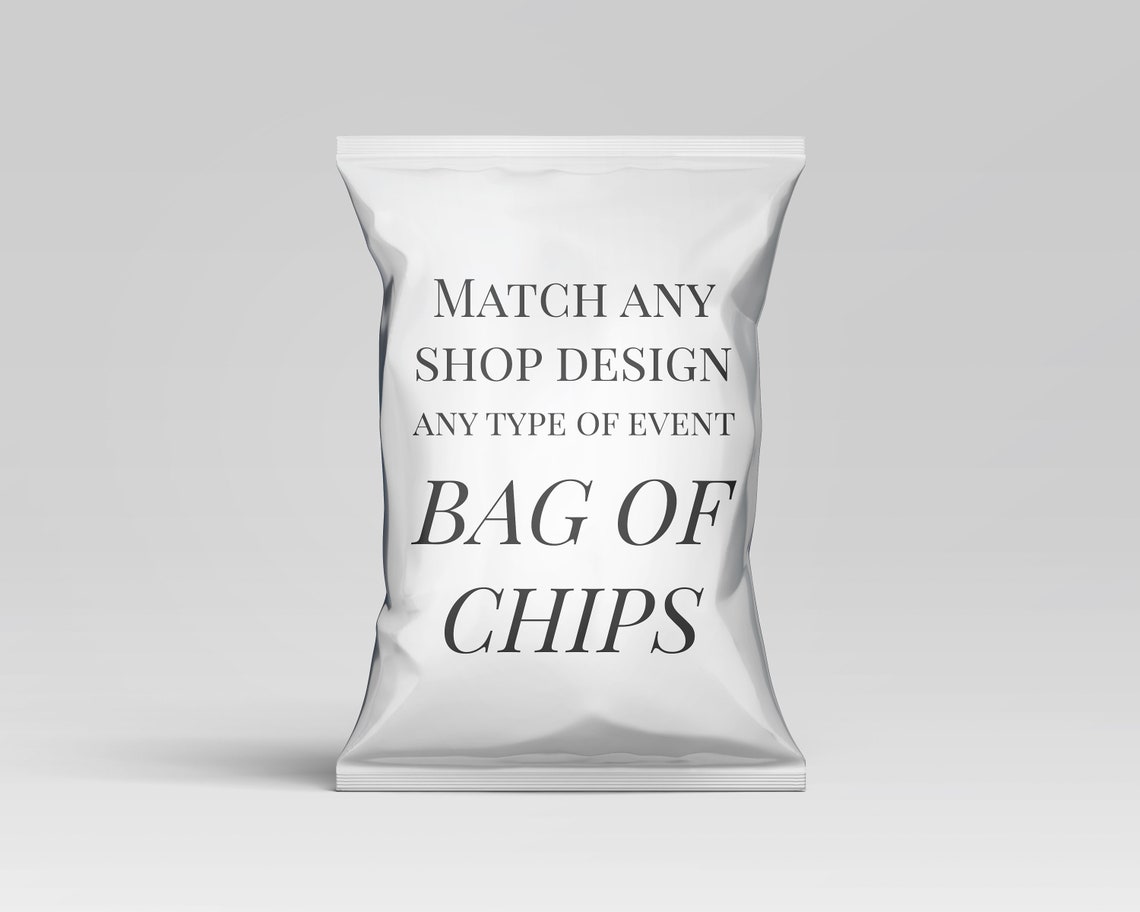 Chip Bag Wrapper Template Chip Bag Favors Party Favor - Etsy