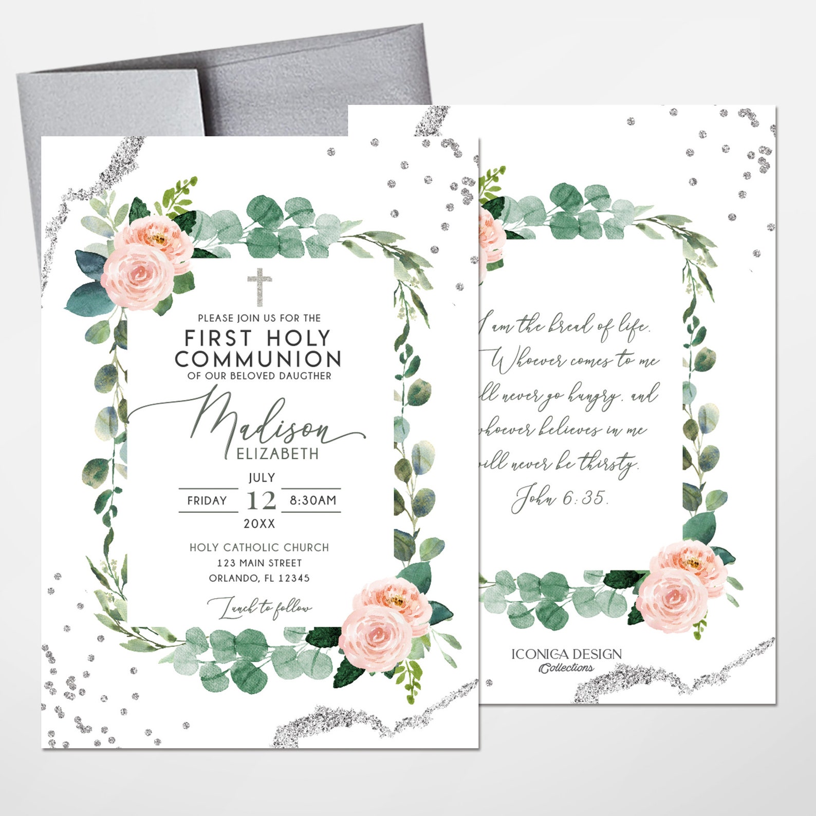 Communion Invitation First Communion Invitation Girl - Etsy