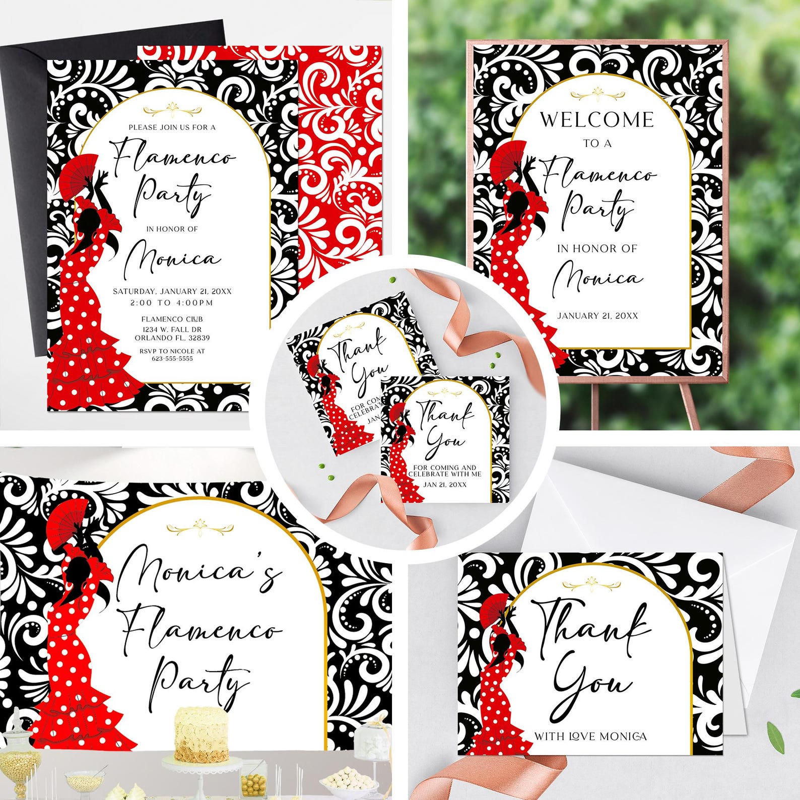 Personalized Flamenco Party Invitation, Fiesta Española (printed or ...