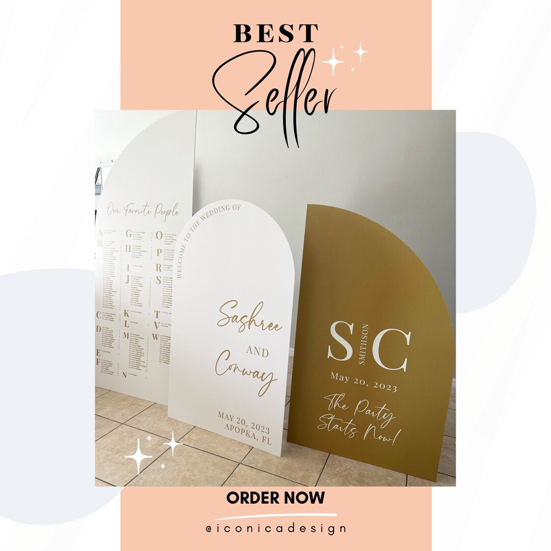 Arch Wedding Seating Chart Large Sign, Arched Panel With Easel Entrance ...