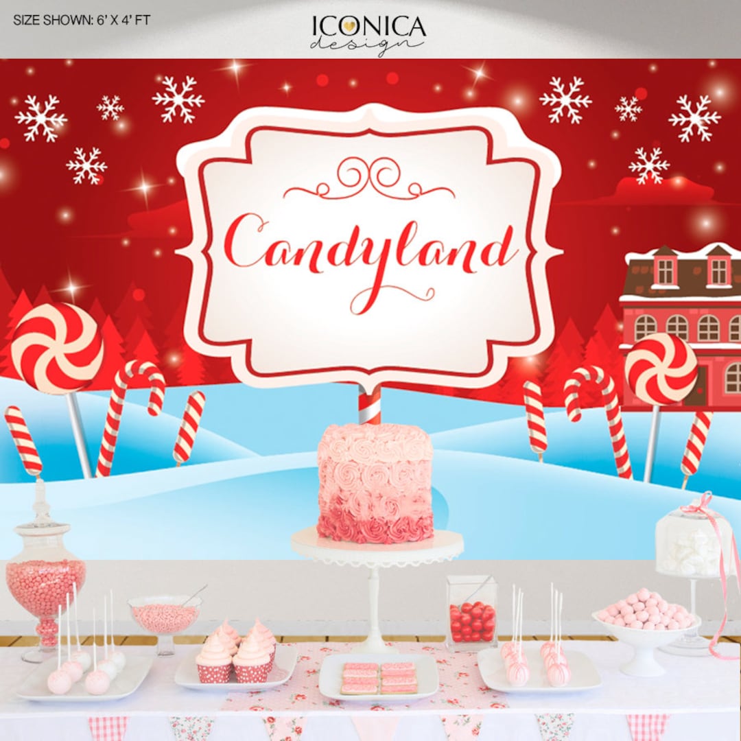 Candyland Holiday Party Banner, Candyland Birthday Party Backdrop ...