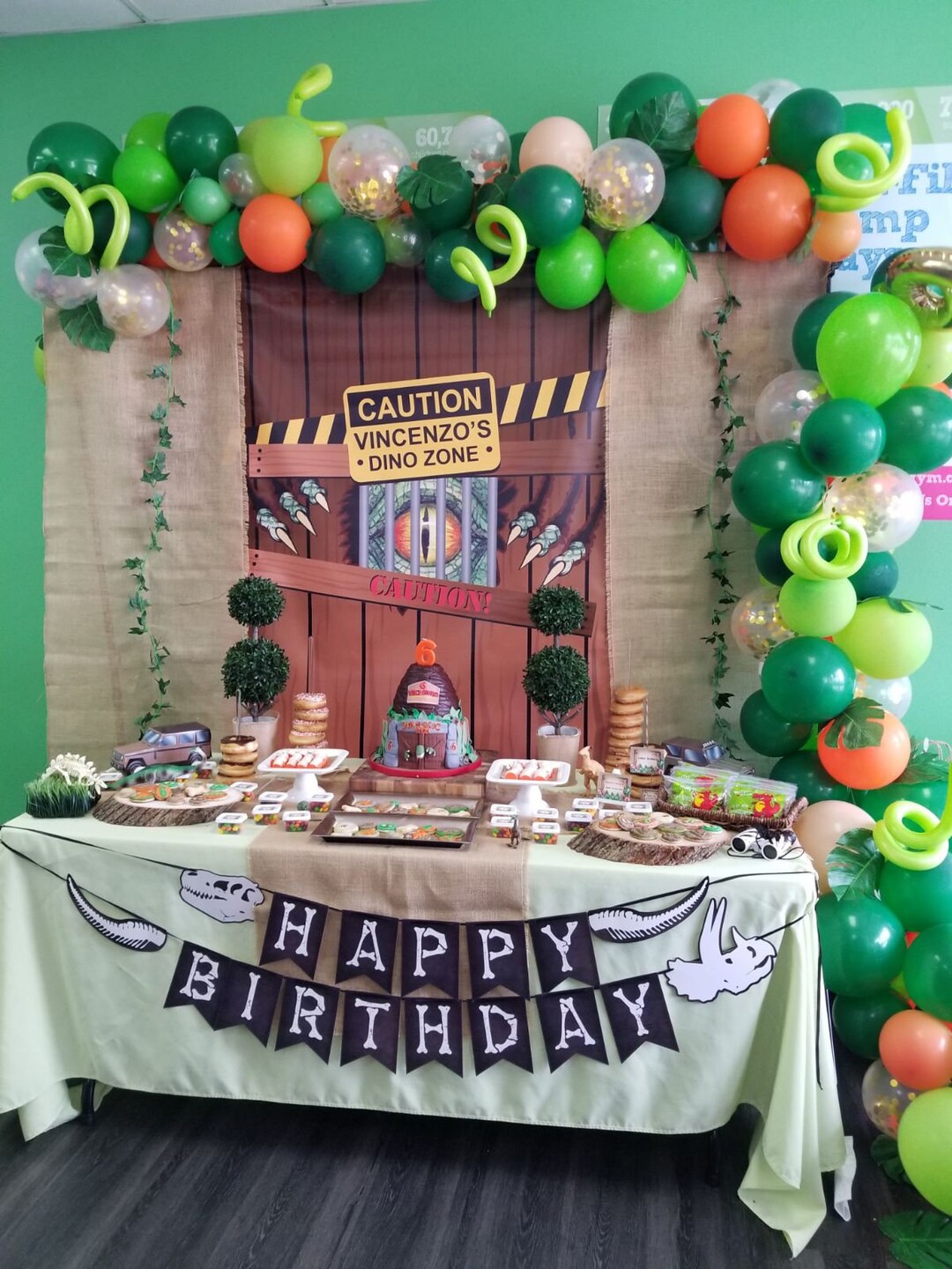 Dinosaur Backdrop, Dinosaur Party Backdrop, Scary Dino Backdrop ...