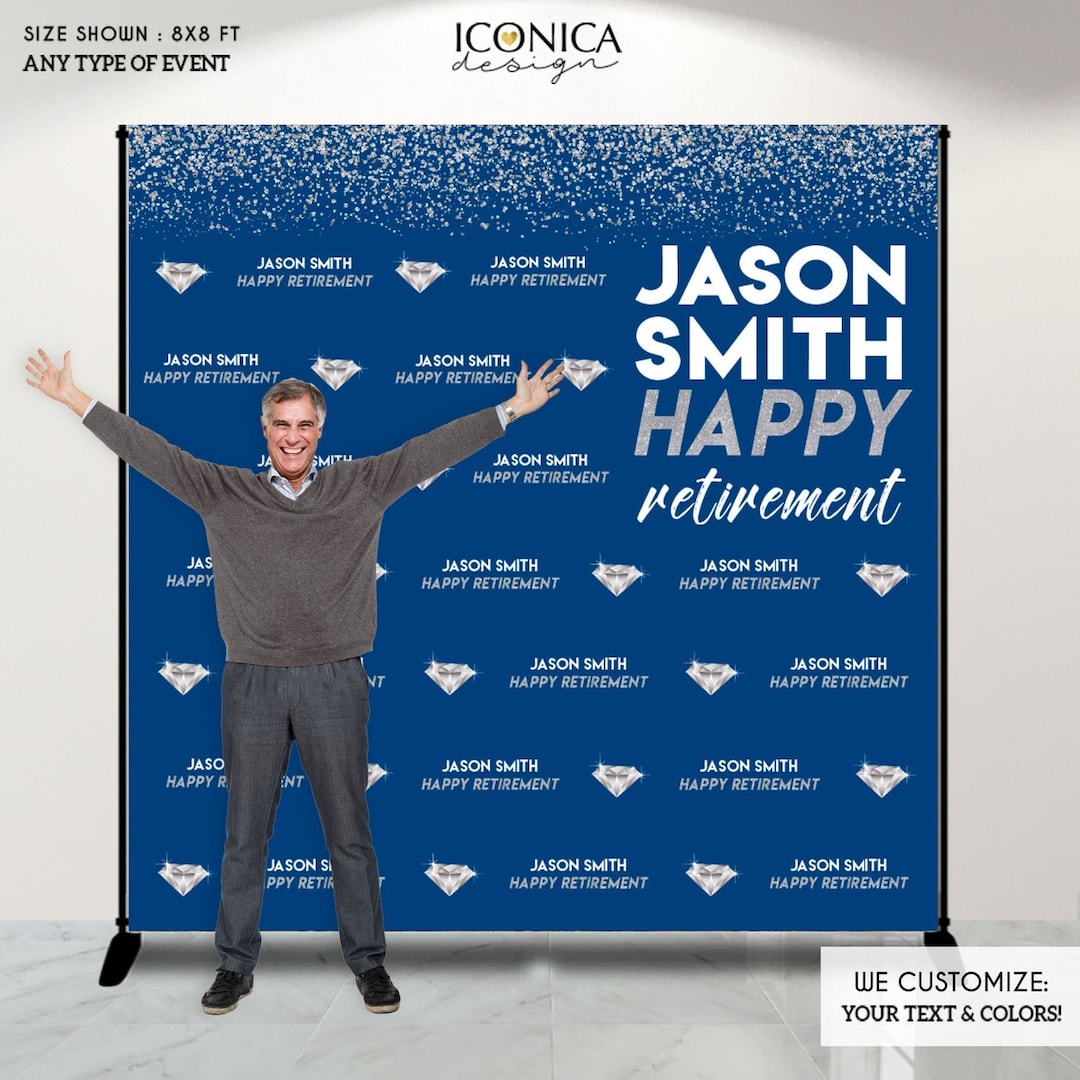 Retirement Photo Booth Backdrop, Happy Virtual Retirement, Retirement ...