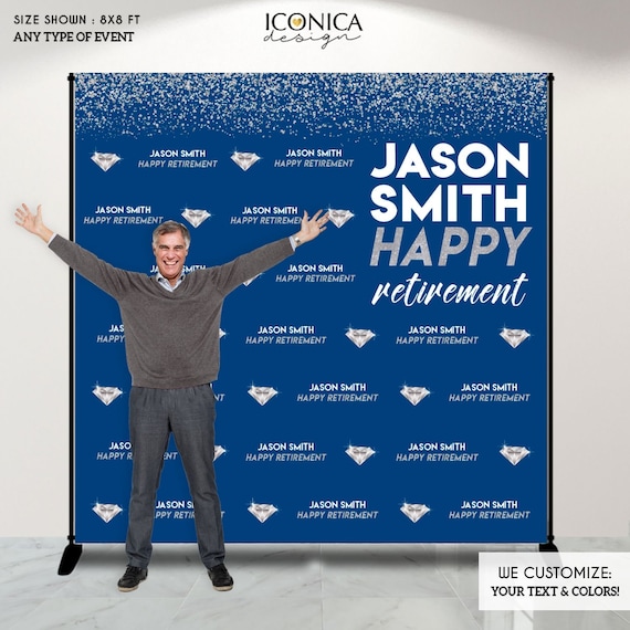 Retirement Photo Booth Backdrop, Happy Virtual Retirement, Retirement ...