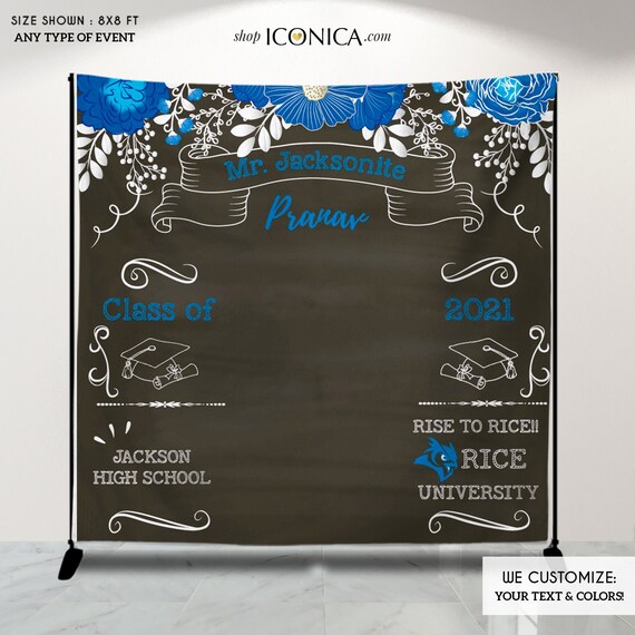 Graduation Party Photo Booth Backdrop Virtual Graduation | Etsy