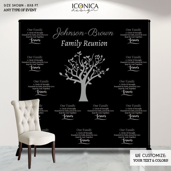 Family Reunion Photo Backdrop, Family gathering Step and Repeat ...