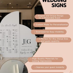 Arch Seating Chart Large Wedding Seating Chart Arched Panel With Easel ...