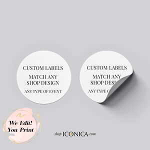 Custom Labels DIY - Printable File Matching Stickers, Toppers, Party ...