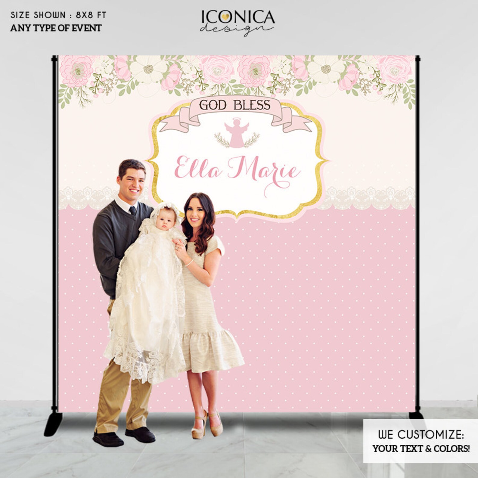 First Communion Backdroppersonalized Baptism Bannerangel | Etsy