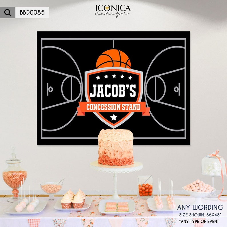 Basketball Themed Photo Booth Backdrop Concession Stand - Etsy