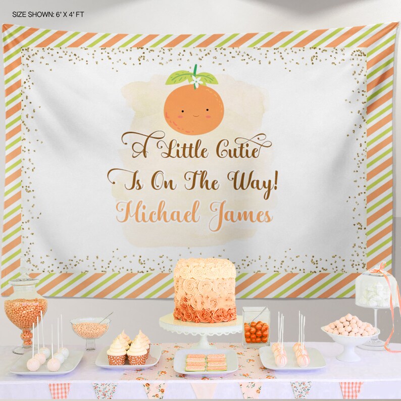 Little Cutie Baby Shower Backdrop Personalized Little Cutie - Etsy