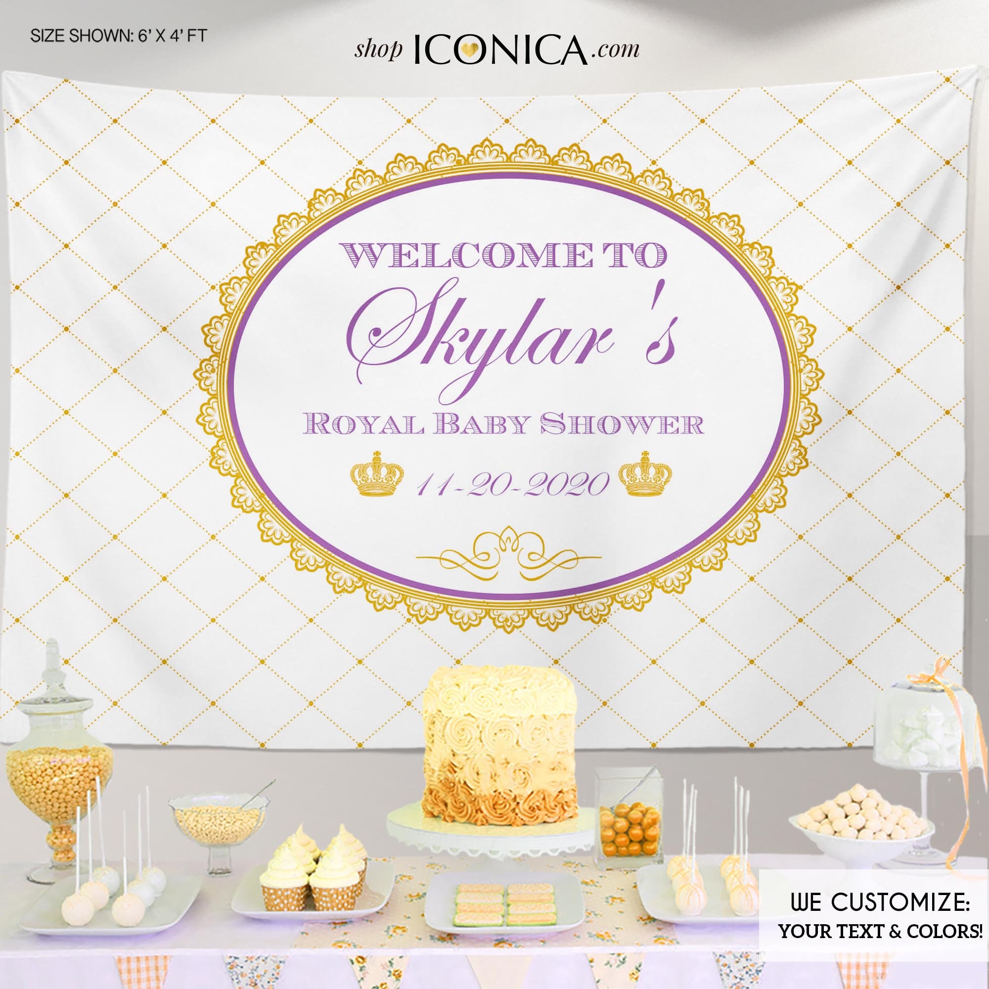 Princess Baby Shower Backdrop Royal Party Backdrop Any Type | Etsy