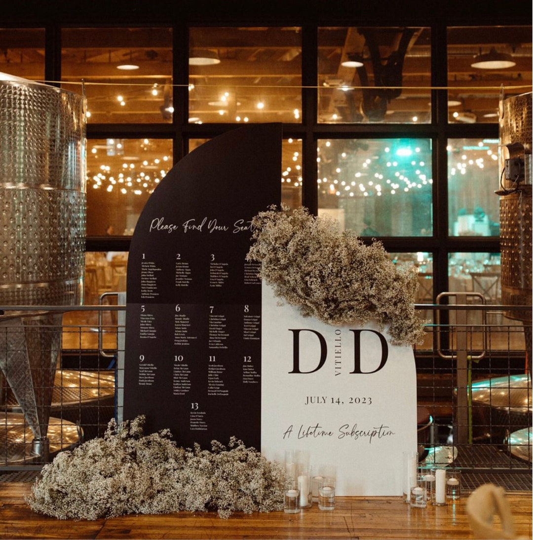 Arch Seating Chart Large Wedding Seating Chart Arched Panel With Easel ...