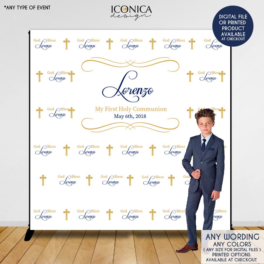 First Communion Photo Booth Backdrop Custom Step And Repeat | Etsy