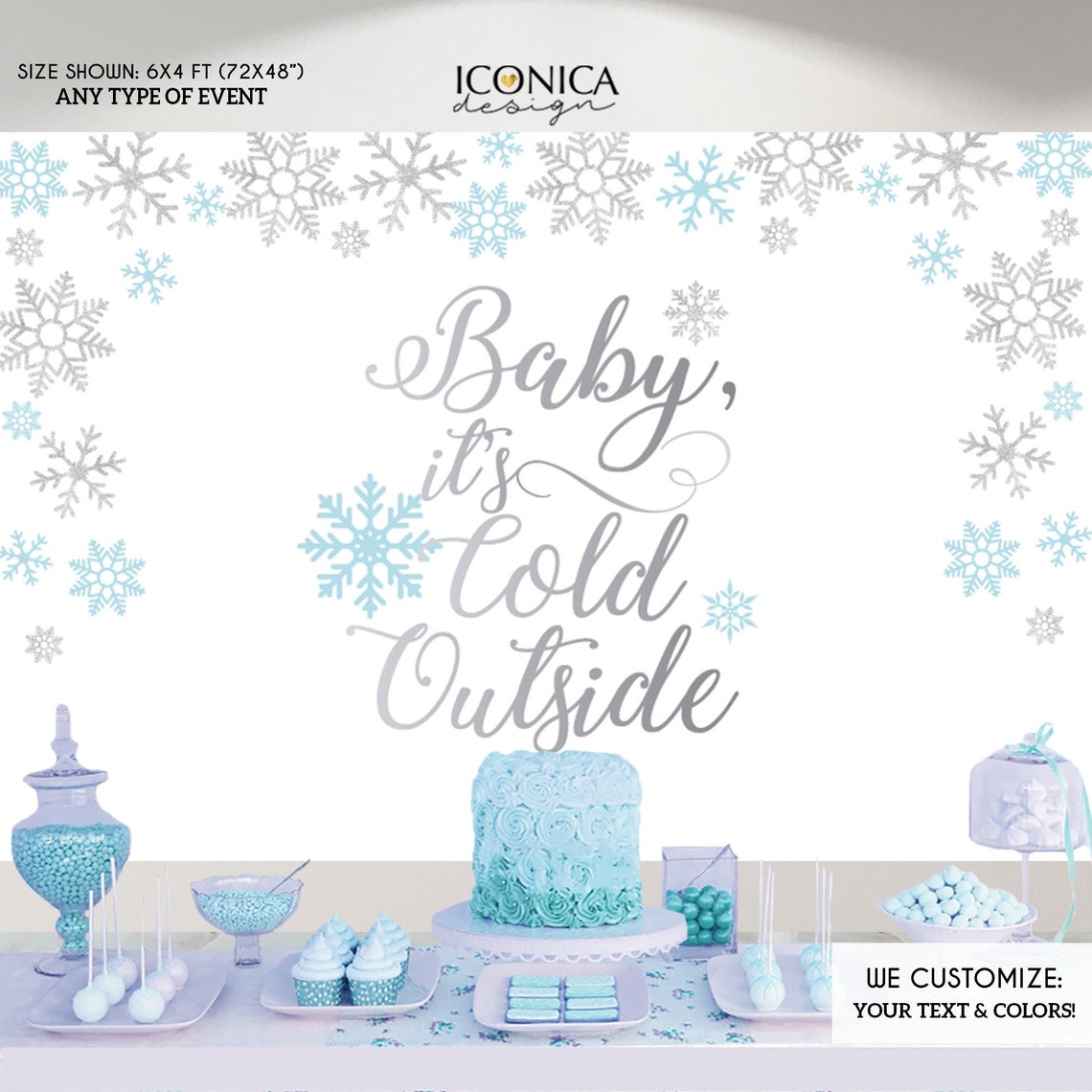 Christmas Decoration Baby It's Cold Outside Backdrop - Etsy