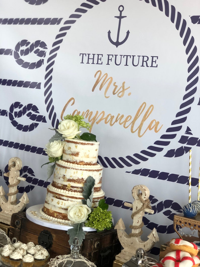 Nautical Engagement Party Backdrop we Are Tying the Knot - Etsy