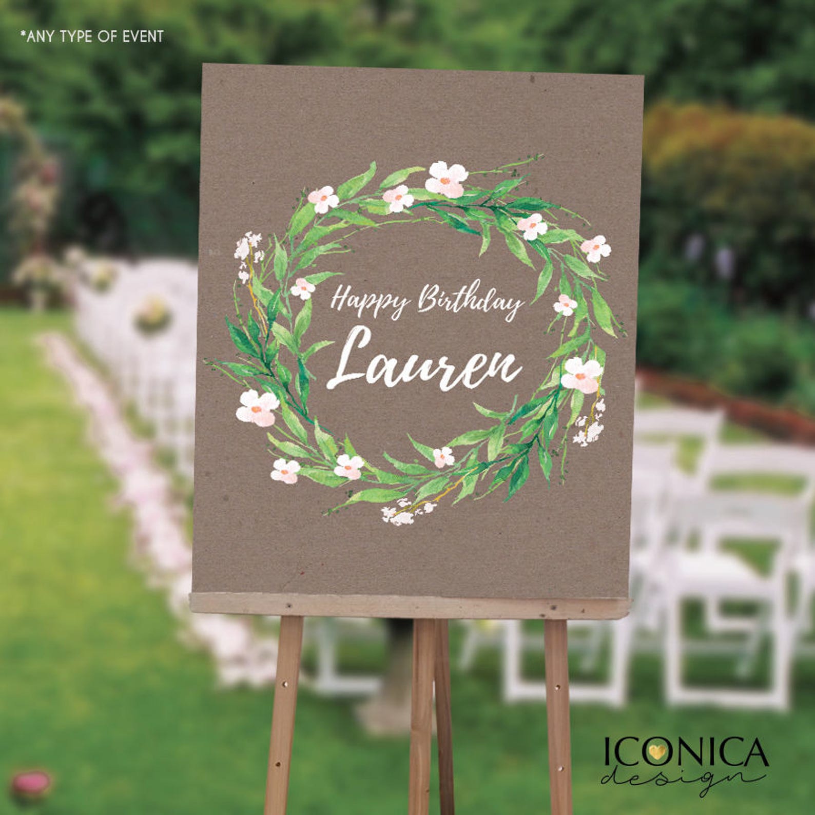 Floral First Birthday Welcome Sign, Garden 1st Birthday Sign ...