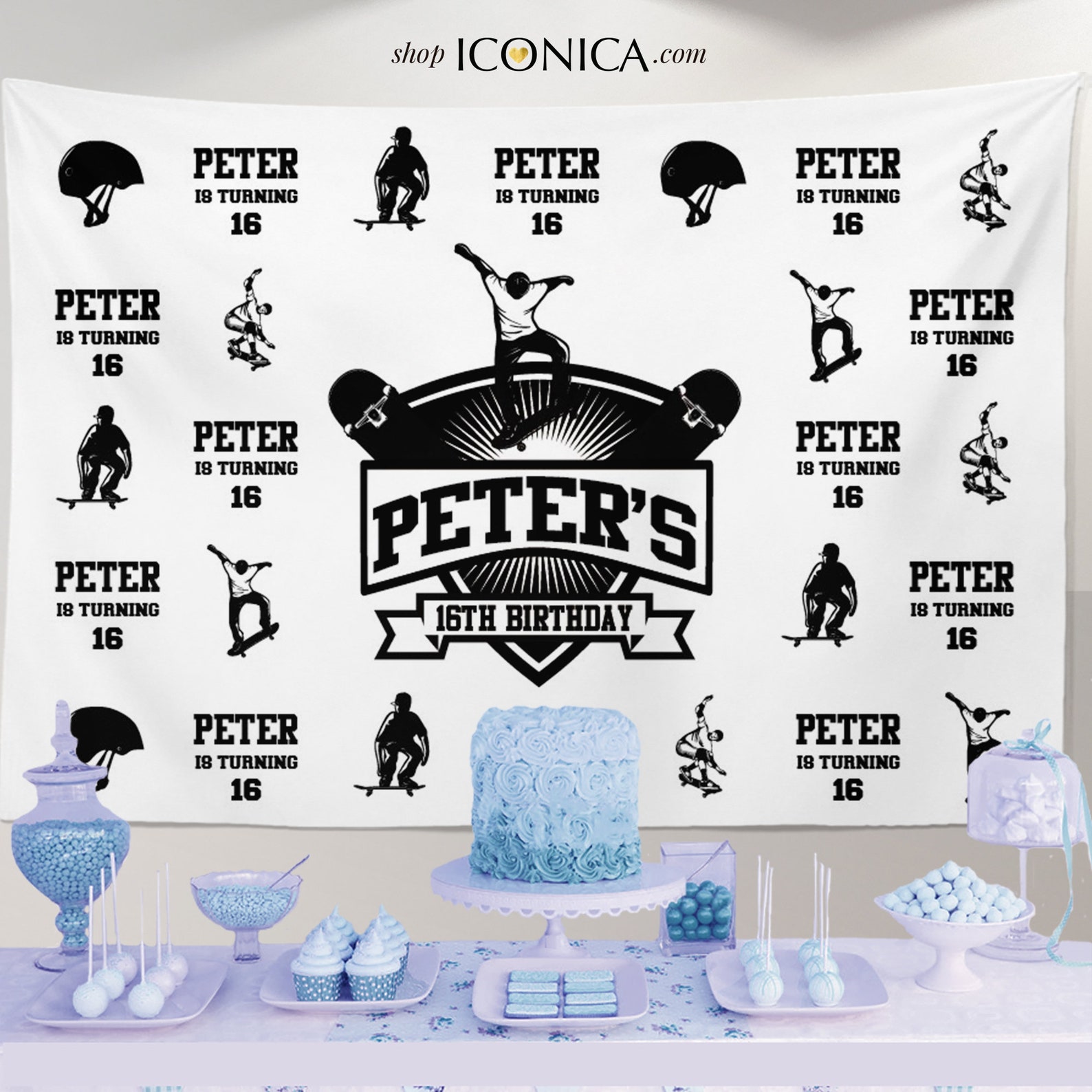 Skating Party Photo Booth Backdrop Custom Step and Repeat - Etsy