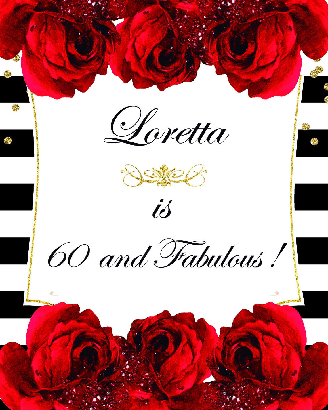 Red Rose Welcome Sign Bridal Shower Personalized Red and Black - Etsy