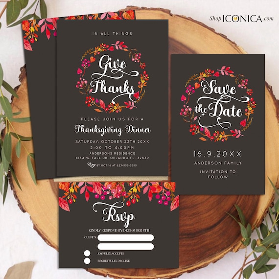 Fall Party Invitation,Harvest Party Invitation,Thanksgiving Feast ...