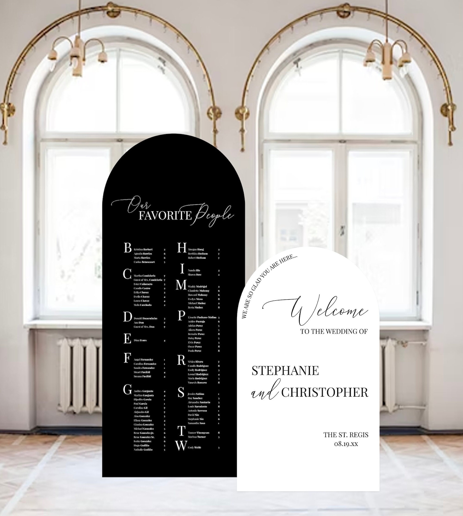 Arch Seating Chart Large Wedding Seating Chart Arched Panel With Easel ...