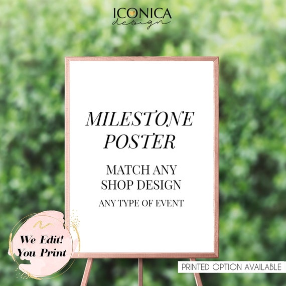 Milestones Board Digital File (you print), First Birthday Chalkboard ...