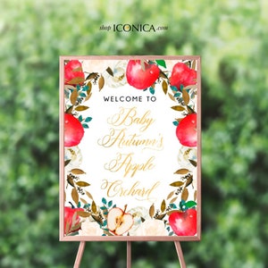 Apple Party Welcome Sign Personalized, Apple Orchard Party First ...