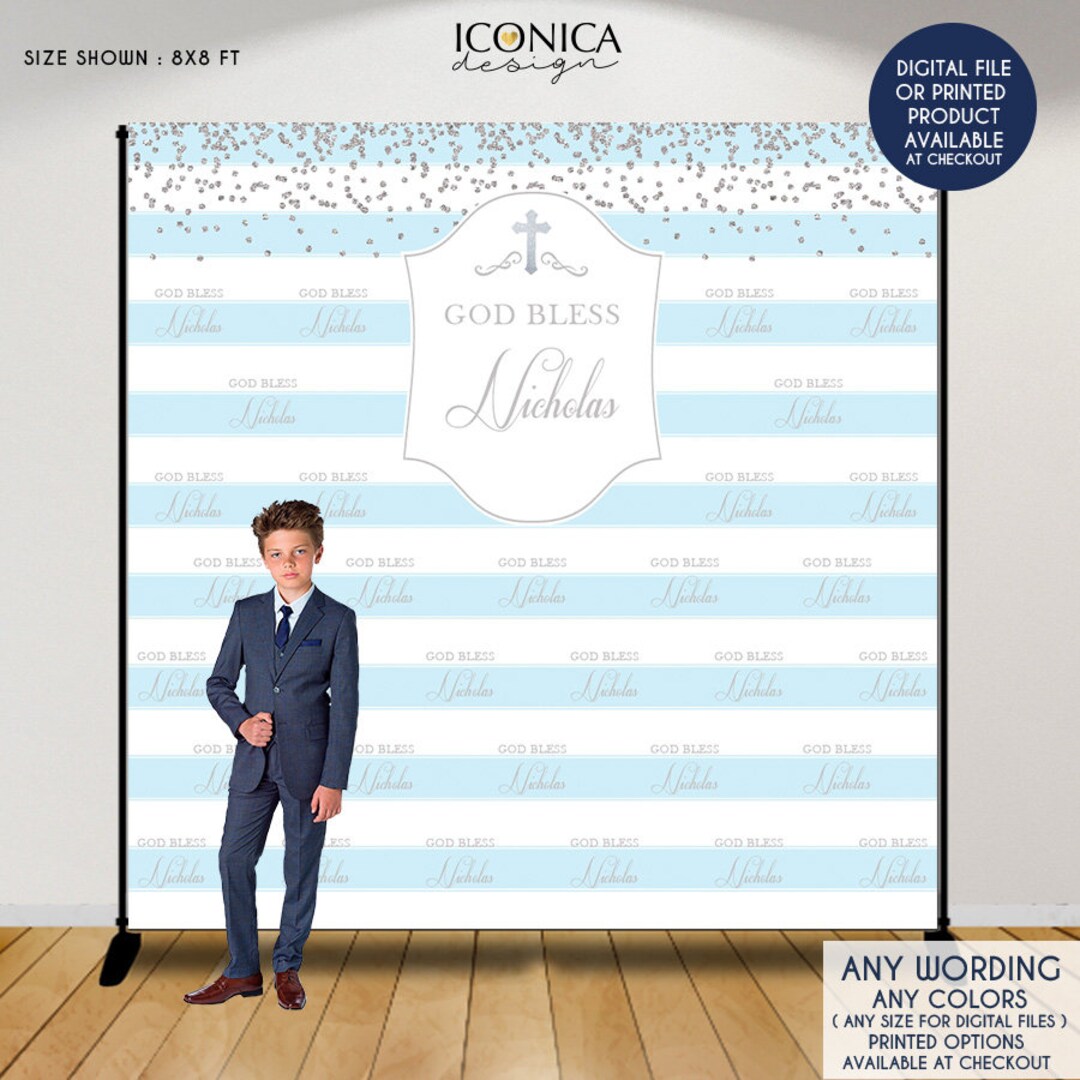 First Communion Photo Booth Backdrop, Custom Step and Repeat Backdrop ...