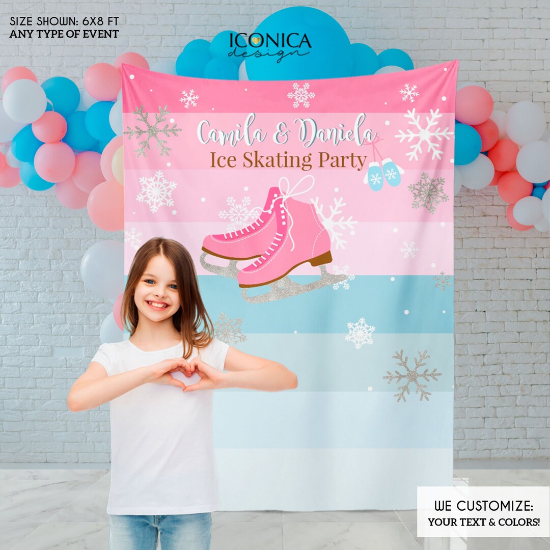 Ice Skating Party Backdrop,winter Wonderland Custom Photo Backdrop,let ...