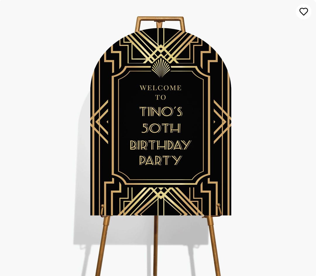 Roaring 20s Sign 50th Birthday Welcome Sign Arch Shape,great Gatsby ...
