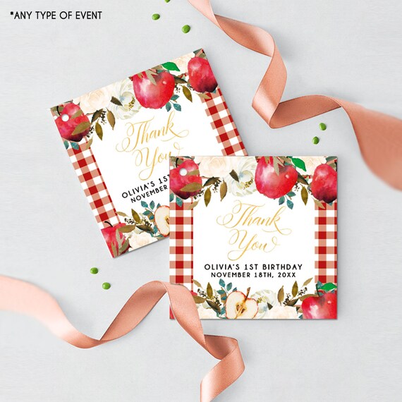 Apple Orchard Party Favor Tags Apple of my eye Thank You Tags Fall Gift ...