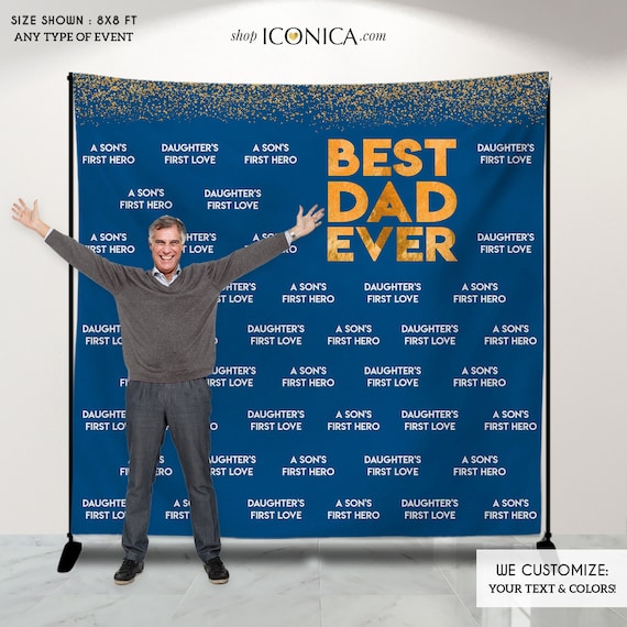 Fathers Day Backdrop Decorations, Birthday Photo Booth Backdrop, Custom ...