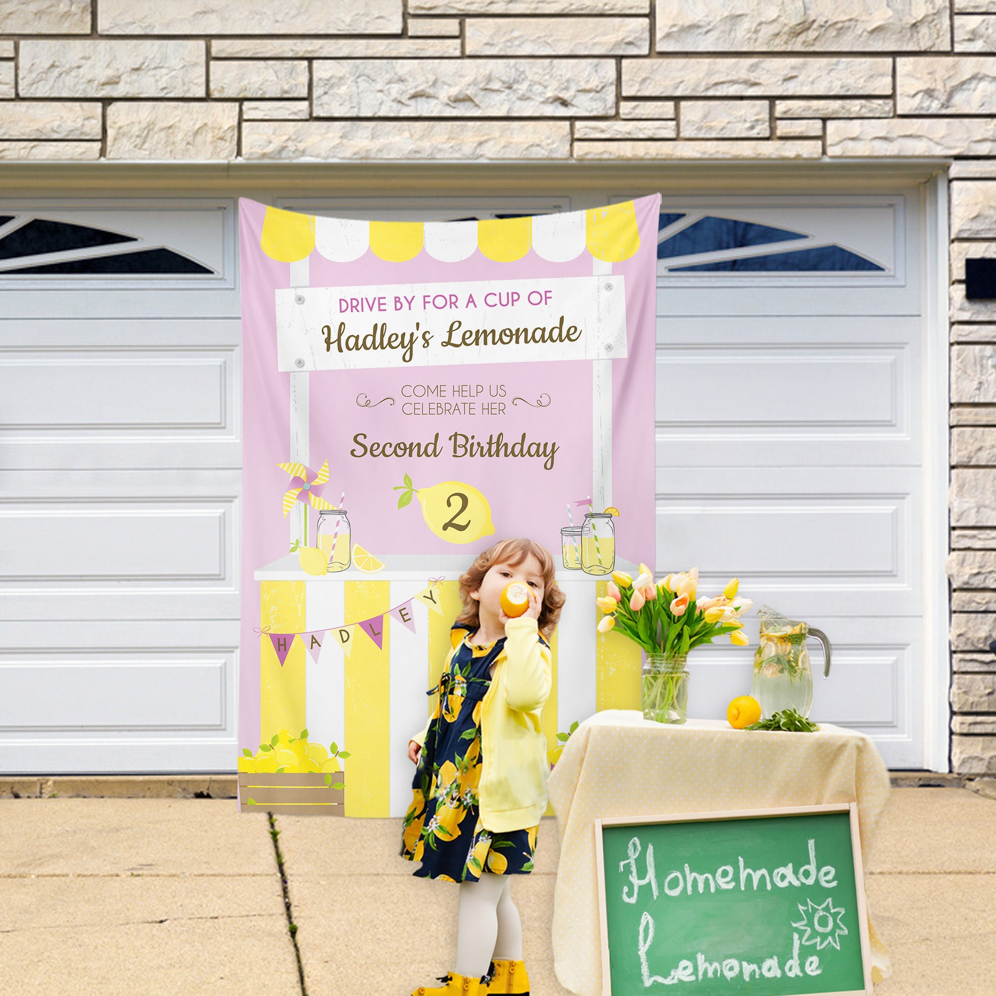 Lemonade Backdrop Lemons Backdrop for Girls Pink Lemonade Backdrop ...