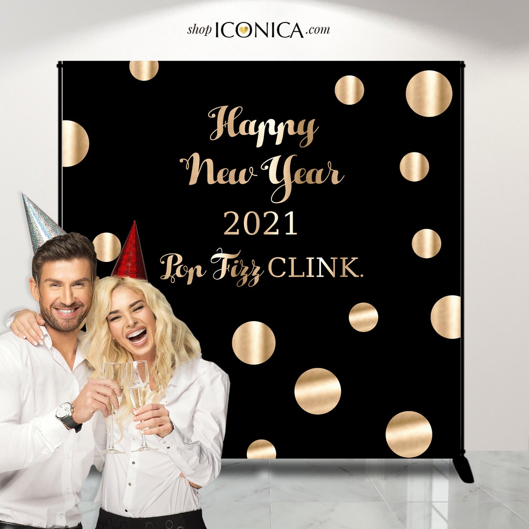 New Years Eve Backdrop, NYE Party Decorations | Pop Fizz Clink Photo ...