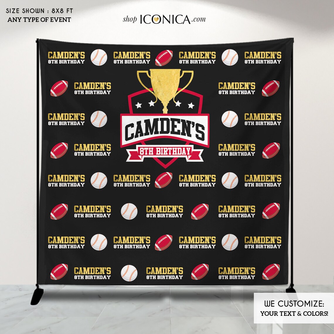 Sports Backdrop Personalized All Star Party - Etsy
