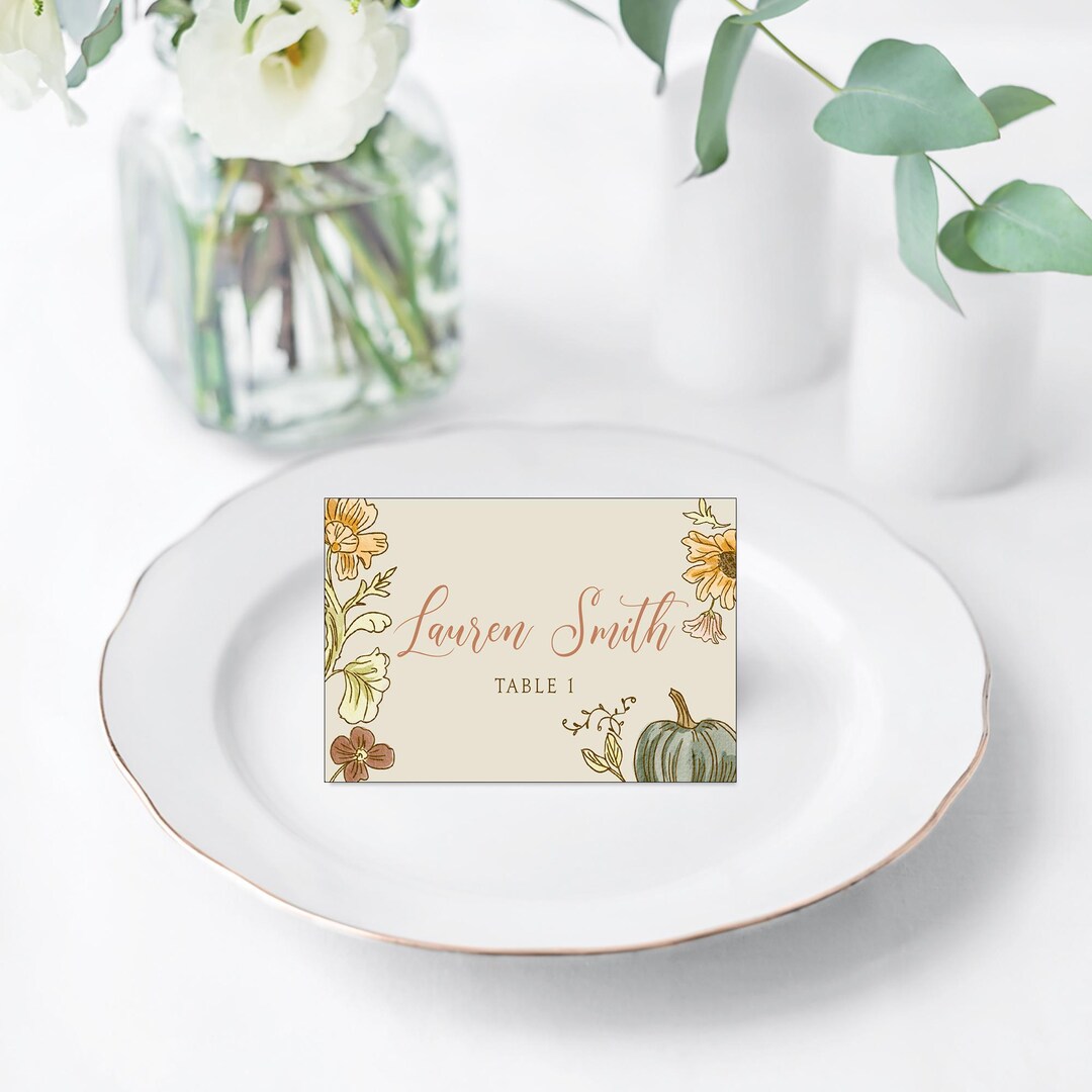 Thanksgiving Dinner Place Cards, Fall Party Place Cards, Give Thanks ...