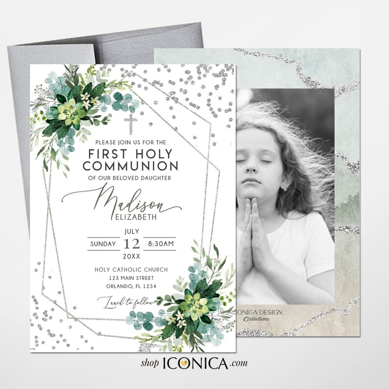 Boy First Holy Communion Invitation Boy Religious Invitation - Etsy