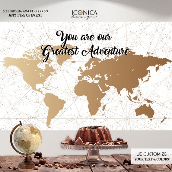 Travel theme baby shower Backdrop,Map Backdrop,Travel Theme Party,World ...