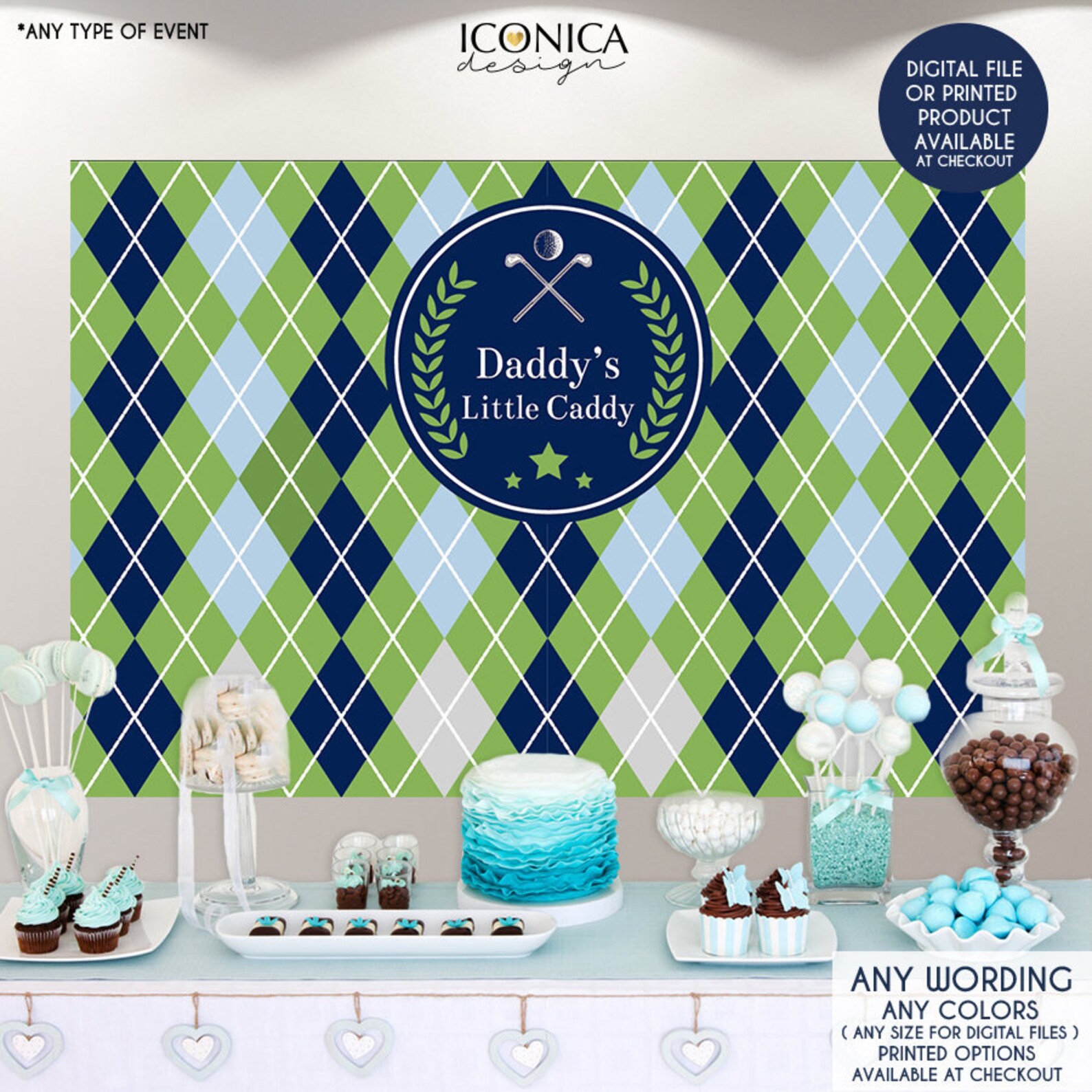 Golf Party Backdrop Golf Partee Backdrop Daddy's Little - Etsy