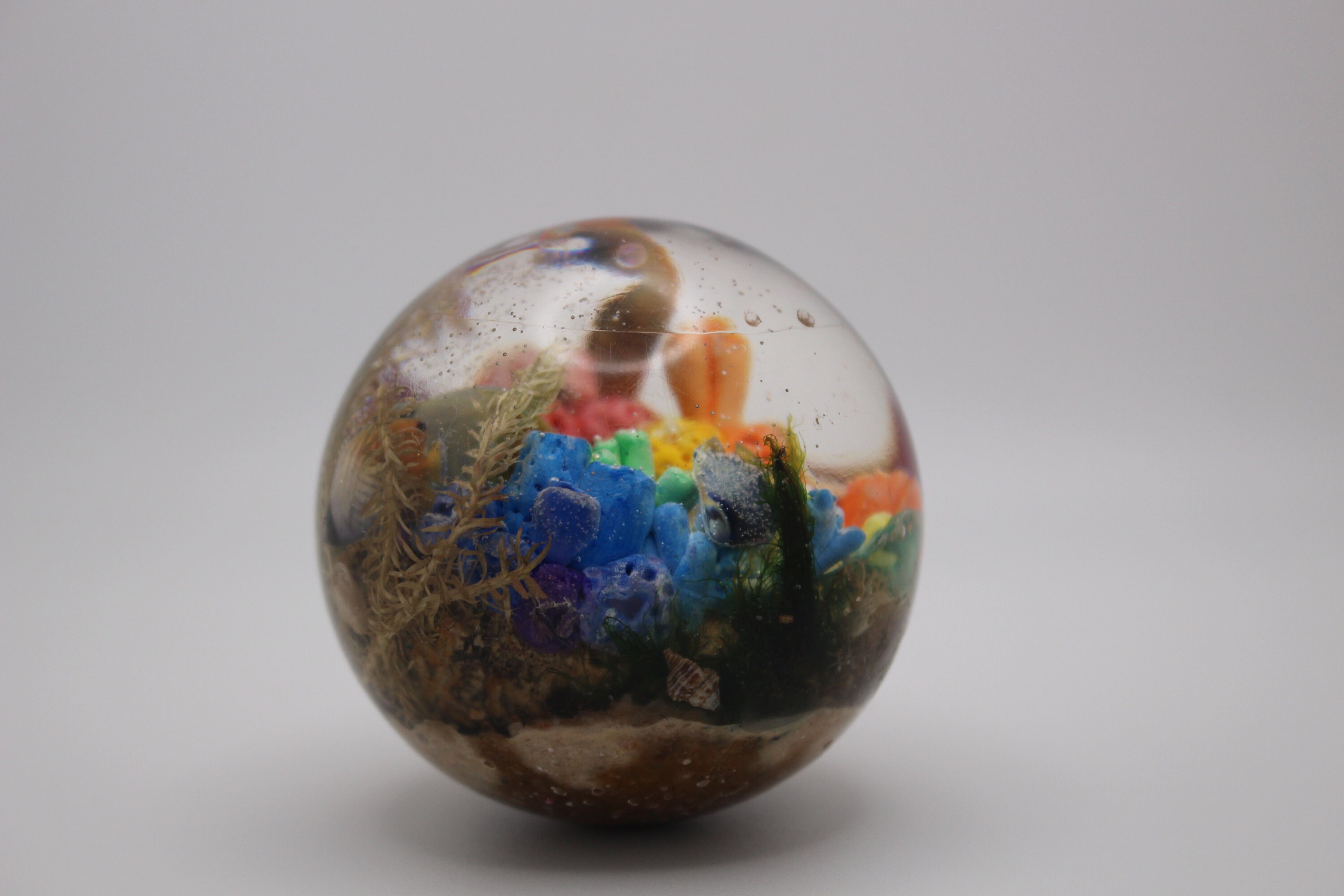 Unique Handmade Coral Ocean/sea Scene Paperweight Gift, Resin ...