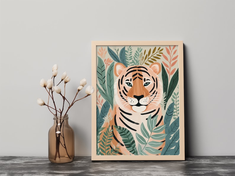 Printable Big Cats 3 Tigers BOHO Tropical Wall Arts Gallery Wall Set of ...