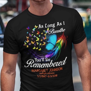 Men's Personalized in Memory T-shirt Remember You Awareness Shirts ...