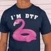 Men's Funny Boating Shirt I'm DTF Float Pool Floatie Flamingo Boat T ...