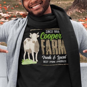 Men's Personalized Farm T Shirt Vintage Cow Farmer Shirt Farmer Gift ...