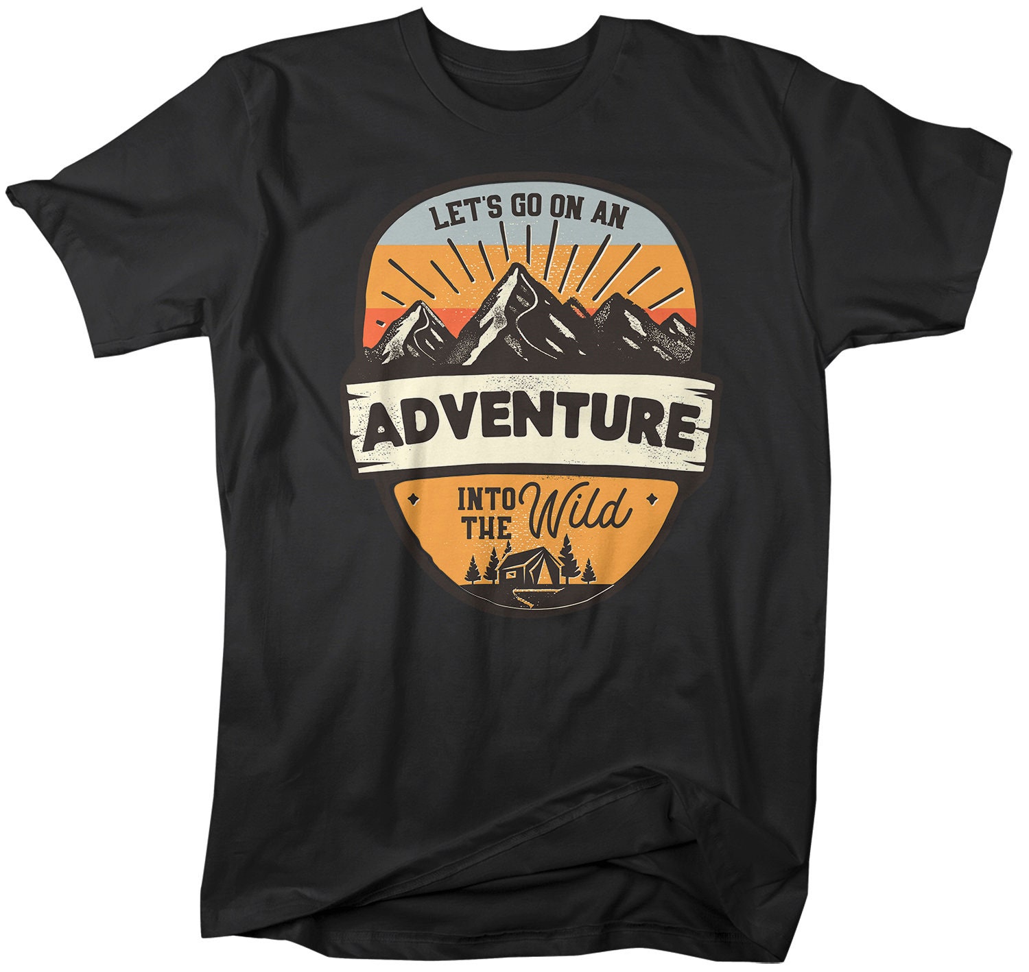 Men's Adventure Shirt Beach Shirts Tent Graphic Tee Retro | Etsy