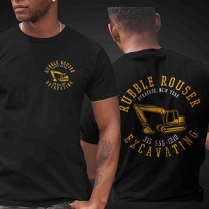 Men's Custom Construction Shirt Personalized Company Excavating Dig ...