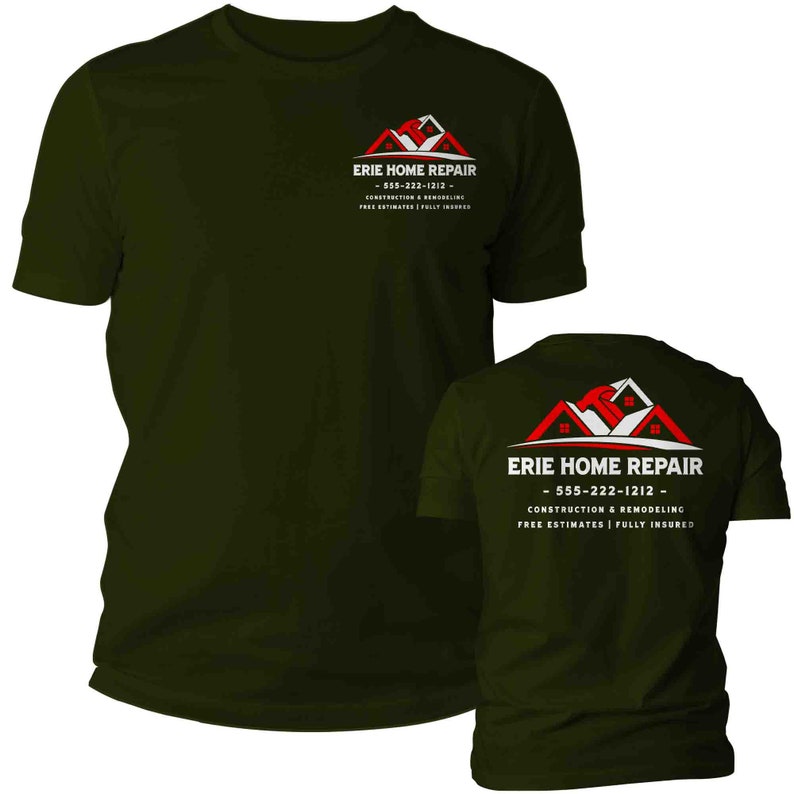 Custom Construction T-shirt: Personalized Contractor Logo Tee - Etsy