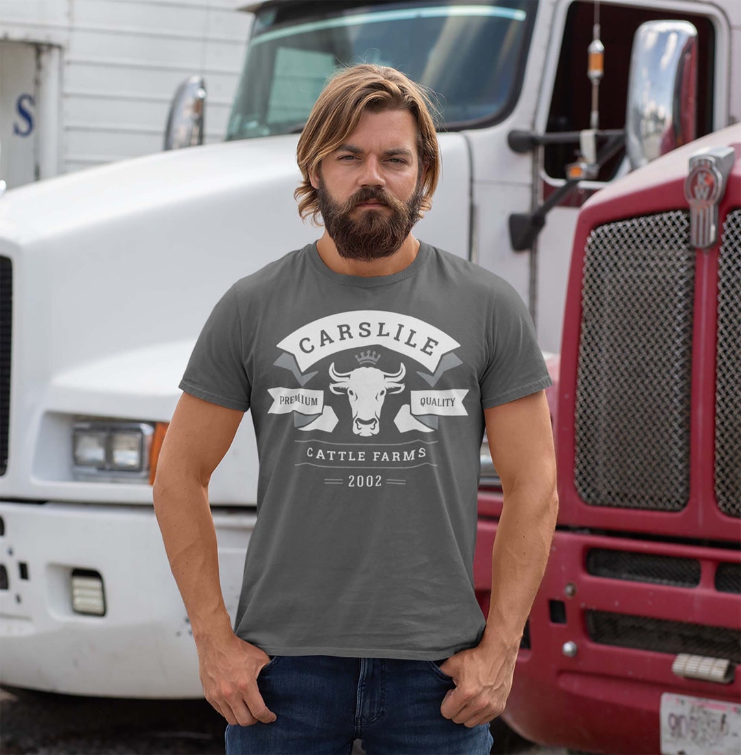 Men's Personalized Cattle Ranch T Shirt Cow Farm Shirt Farmer Gift Idea ...