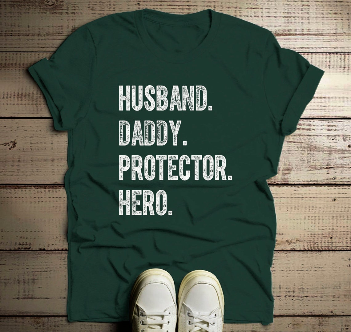 Men's Dad T Shirt Husband Shirts Hero Protector Daddy - Etsy
